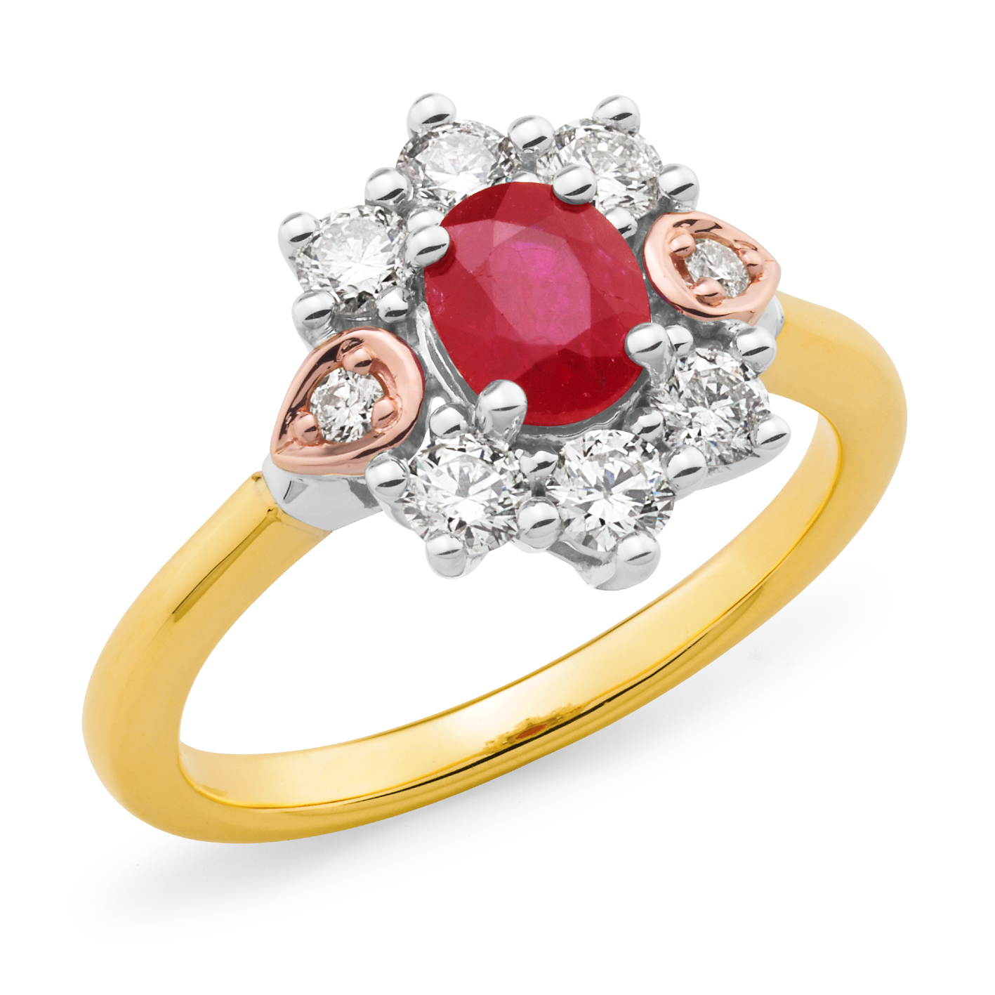Ruby Flower Diamond Ring - Victoria G