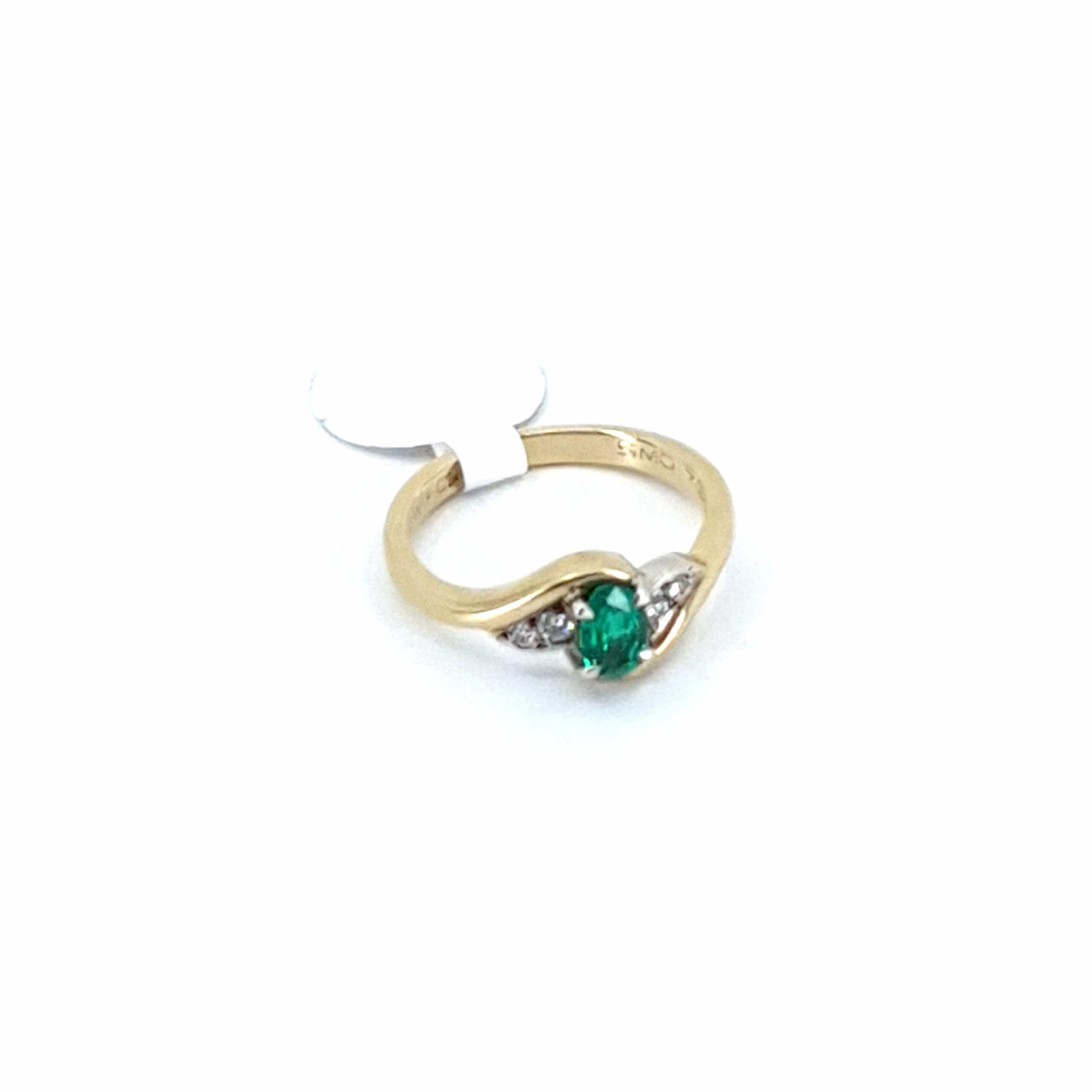 Yellow Gold Emerald & Diamonds Ring - Victoria G